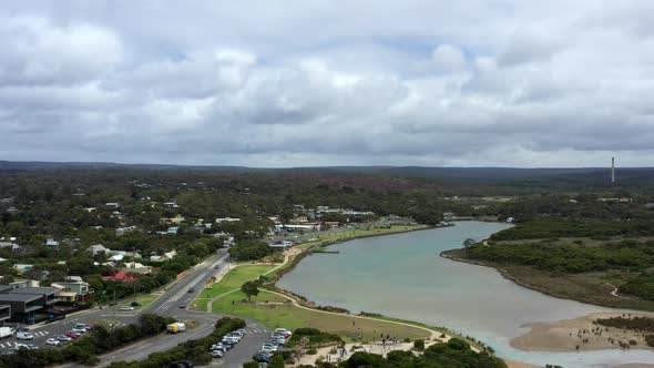 AERIAL Coastal Township Of Anglesea On The Great Ocean Road Australia ...