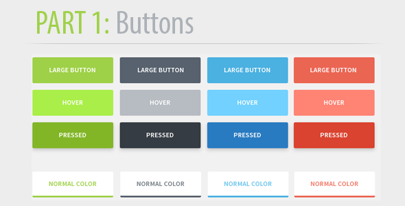 Flattened - Unique CSS3 Button Pack by XronnStudios | CodeCanyon