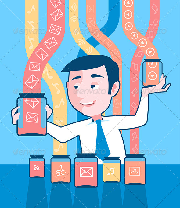 Man Gathering Data by koctia | GraphicRiver