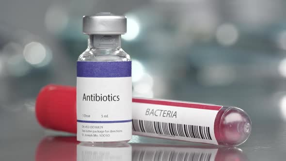 Antibiotics vial Bacteria antibodies in lab, Stock Footage | VideoHive