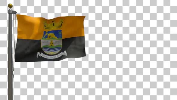 Arroyo City Flag (Puerto Rico) on Flagpole with Alpha Channel - 4K ...