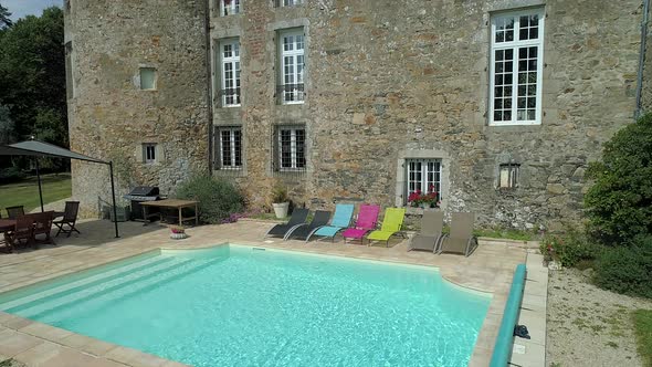 Swimming Pool on The Medieval Castle, Stock Footage | VideoHive