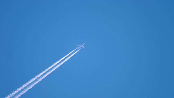 Airplane Flying High in the Sky, Stock Footage | VideoHive