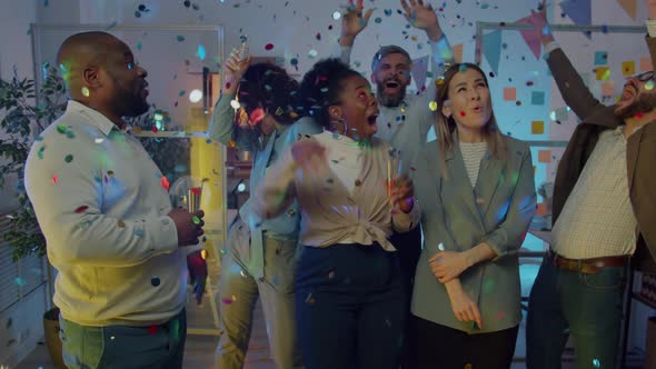 Portrait of Sad Office Workers Standing in Workplace Then Watching ...