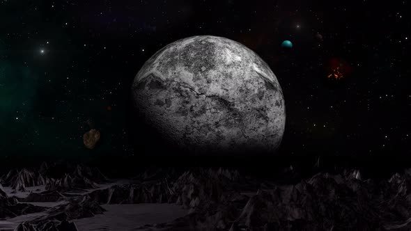 Moon In Space 4k, Motion Graphics | VideoHive