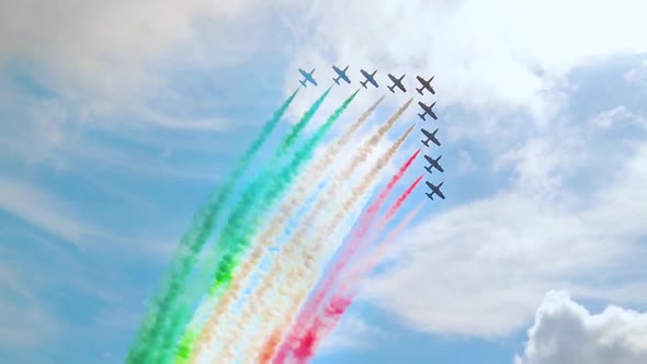 Italy Tricolor Acrobatic Planes, Stock Footage | VideoHive