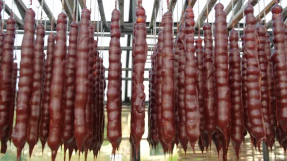 Traditional Georgian Dessert Sun Drying on the Churchkhela Factory in ...