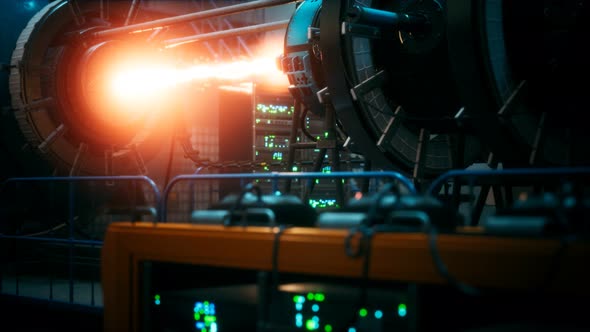 Futuristic Cyberpunk Power Plant Thermonuclear or Nuclear Reactor ...