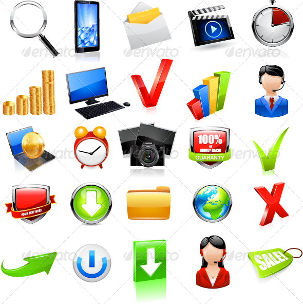 Web Icon Set, Vectors | GraphicRiver