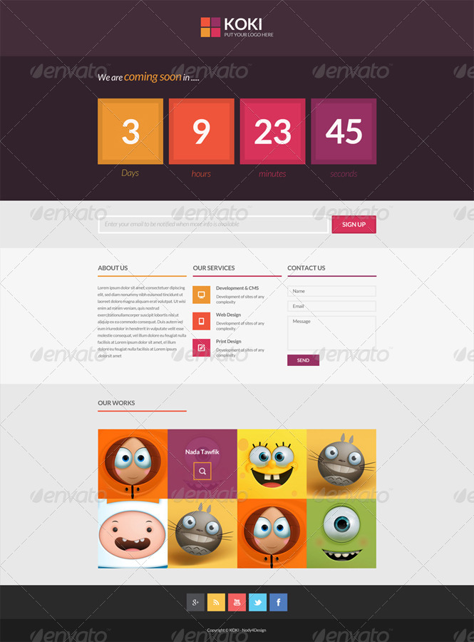 Koki - Clean Coming Soon Page, Web Elements | GraphicRiver