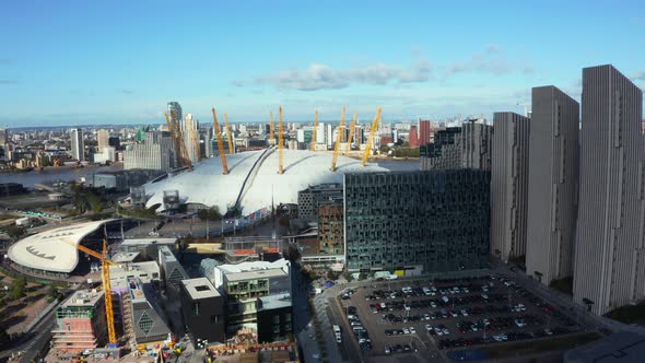 Aerial Bird's Eye View of the Iconic O2 Arena Near Isle of Dogs, Stock ...