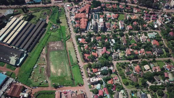 Aerial view of industrial and housing area in Bugolobi suburban of ...