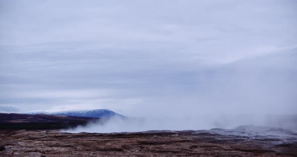 Steam Rising From Thermal Pool In Landscape, Stock Footage | VideoHive