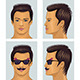 Showman Brunet Head with Mustache and Sunglasses, Vectors | GraphicRiver