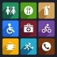 International Service Signs Flat Icons Set 39, Icons | GraphicRiver