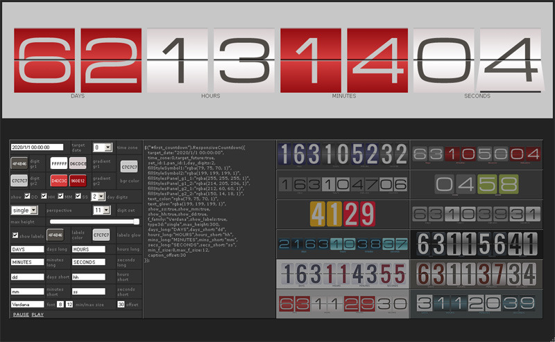jQuery Responsive Countdown with Visual Builder by chrisdean | CodeCanyon