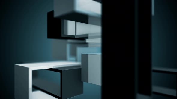 Abstract animation of rotating rectangular design, Motion Graphics