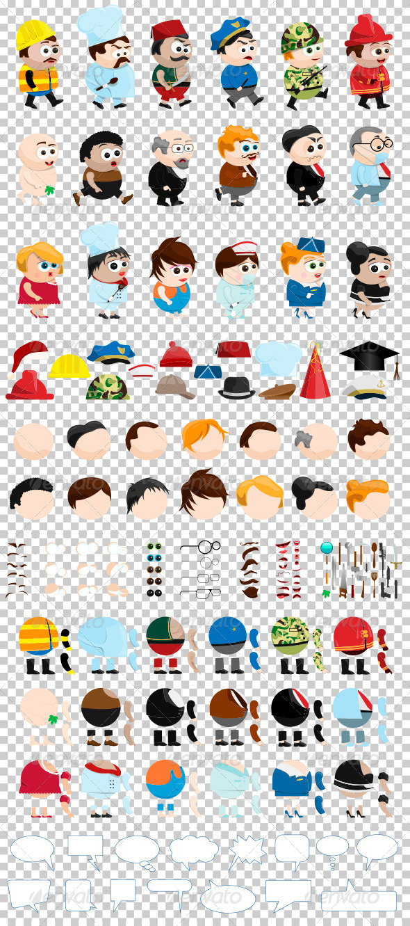 Character Creation Kit, Vectors | GraphicRiver