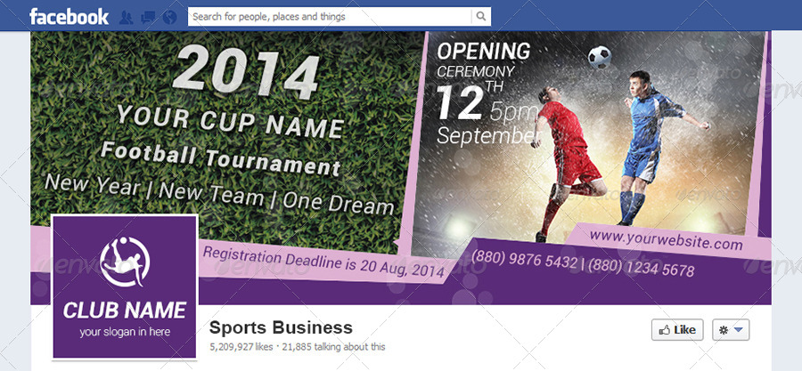 Sports Business FB Timeline | Volume 1, Web Elements | GraphicRiver