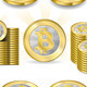 Set of One Bitcoins Isolated on White , Vectors | GraphicRiver