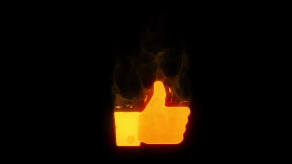 hand on fire with thumb up, Motion Graphics | VideoHive