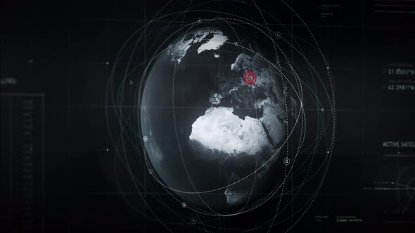 Using the most advanced spying system. The map of the world is being ...