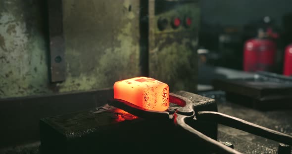 Press Compresses Hot Metal, Stock Footage | VideoHive