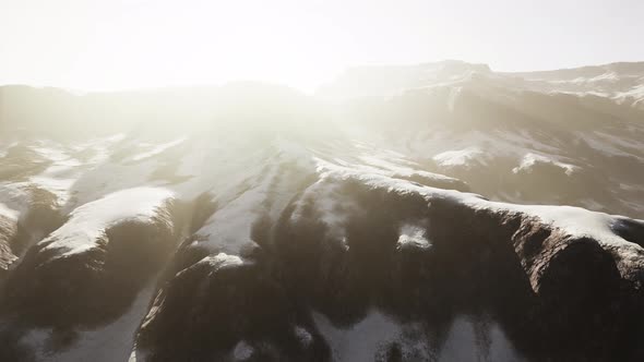 Snowy Mountains with Deep Ravine and Rock Cliffs, Motion Graphics ...