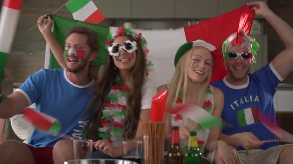 Italian Couples Cheering for Italy, Stock Footage | VideoHive