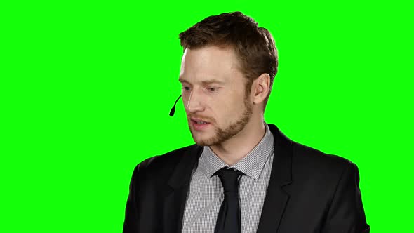 Call Center Operator. Green Screen, Stock Footage | VideoHive