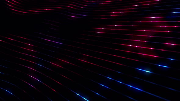 Neon Curved Strings Glowing Background, Motion Graphics | VideoHive