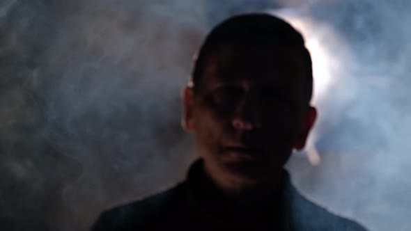 Mysterious Man Through the Mist, Stock Footage | VideoHive