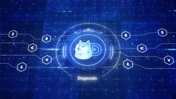 Dogecoin animated logo. Animation of DOGE cryptocurrency. Crypto in ...