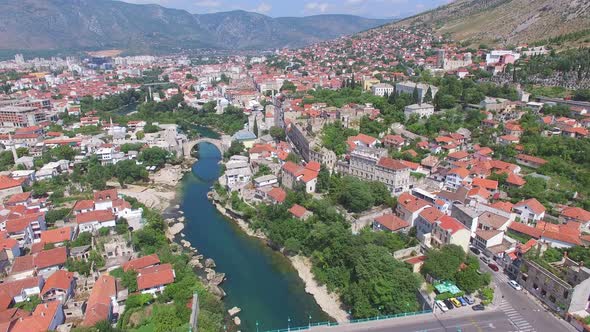 Aerial view of Mostar, Bosnia and Herzegovina, Stock Footage | VideoHive