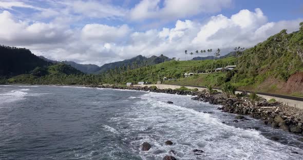 View Of The Atlantic Ocean And The Landscapes Of Dominica, Stock Footage