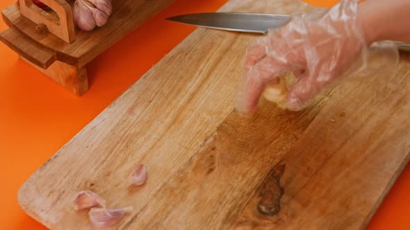 I Prepare and Grind the Garlic, Stock Footage | VideoHive