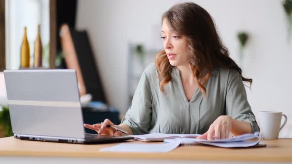 Young Woman Working From Home Office, Stock Footage | VideoHive