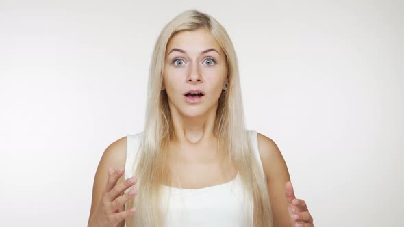 Portrait of Caucasian Young Woman Expressing Confusion Feeling ...
