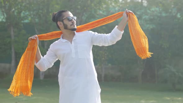 Indian man dancing in an Indian traditional outfit, Stock Footage ...