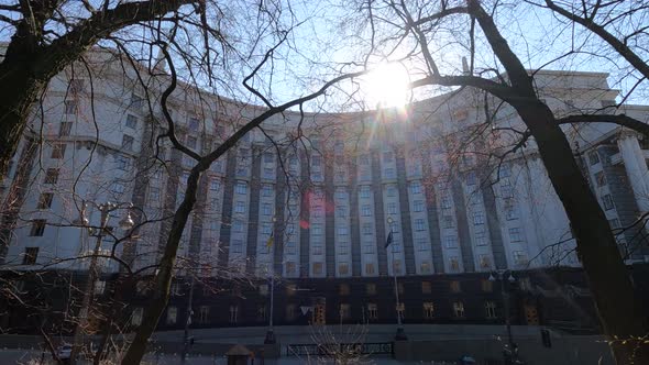 The Symbol of Politics in Ukraine Government Building, Stock Footage