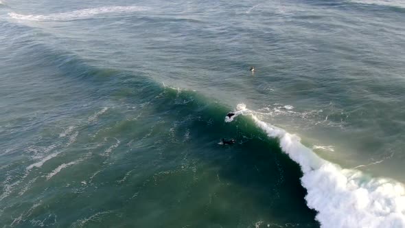 Surfing on the waves Lima, Peru -Aerial, Stock Footage | VideoHive