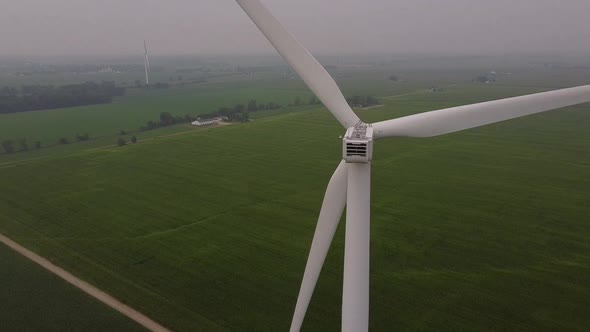 Close Up Of A Wind Turbine Rotating At The DTE Wind Farm In Gratiot ...