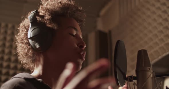 Black Singer Rapping in Studio, Stock Footage | VideoHive
