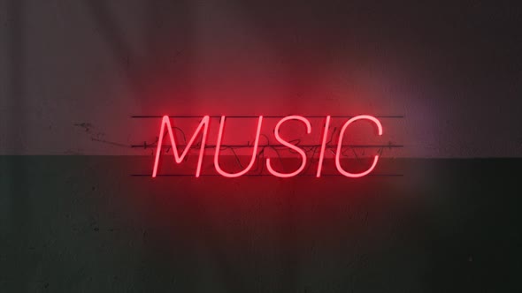 Neon Text Background Word Music, Motion Graphics | VideoHive