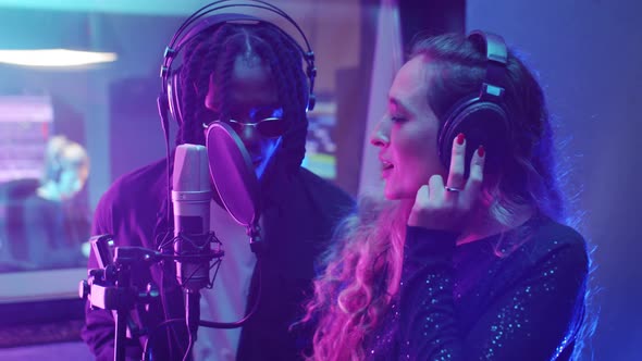 Diverse Musicians Recording Song in Studio, Stock Footage | VideoHive