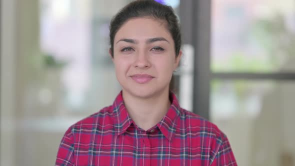 Portrait of Indian Woman Shaking Head As Yes Sign, Stock Footage ...