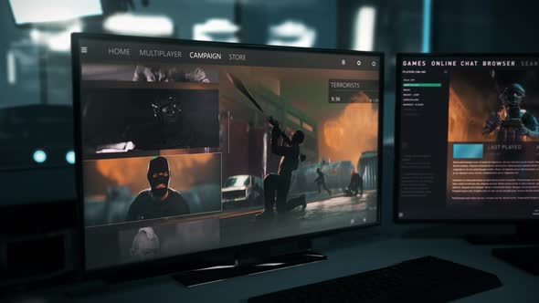 Starting a mission and loading onto the chosen map in the war computer ...