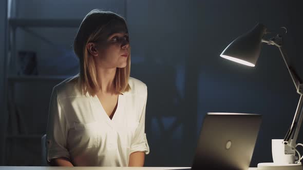 Overtime Work Starving Sneaky Employee Eating Late, Stock Footage ...