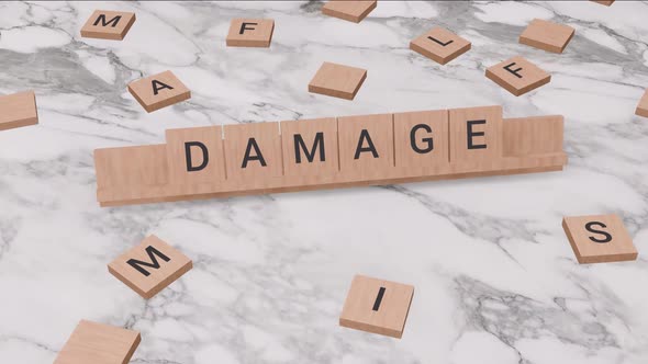 Damage word on scrabble, Motion Graphics | VideoHive