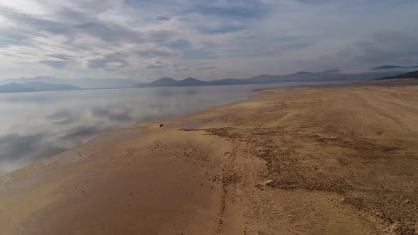 Stunning aerial views over the Brandvlei / Kwaggaskloof dam outside the ...